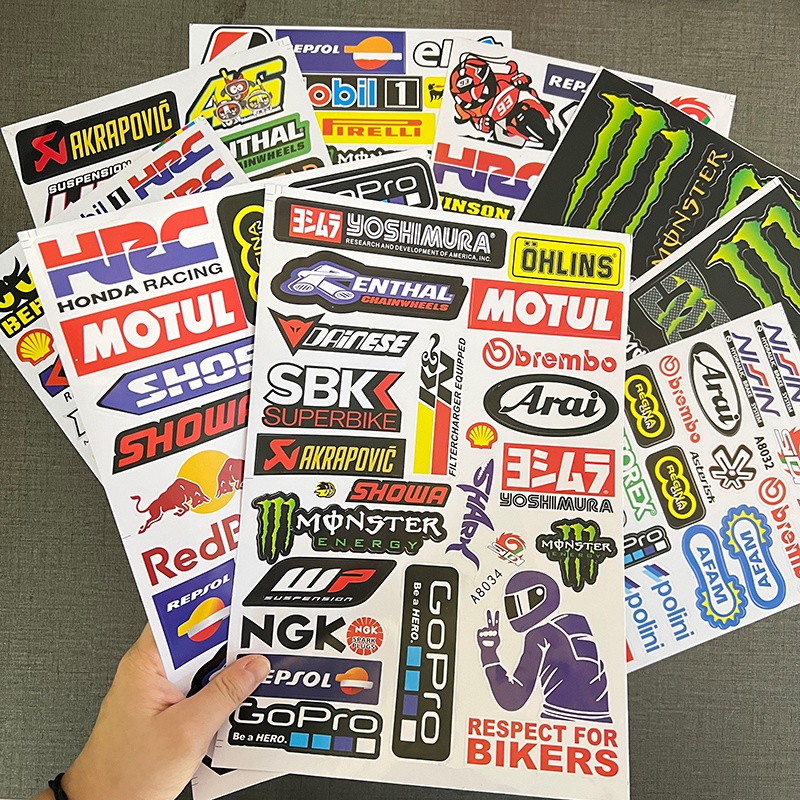 Vinyl waterproof sticker for motorcycle decals motor bike Racing ...