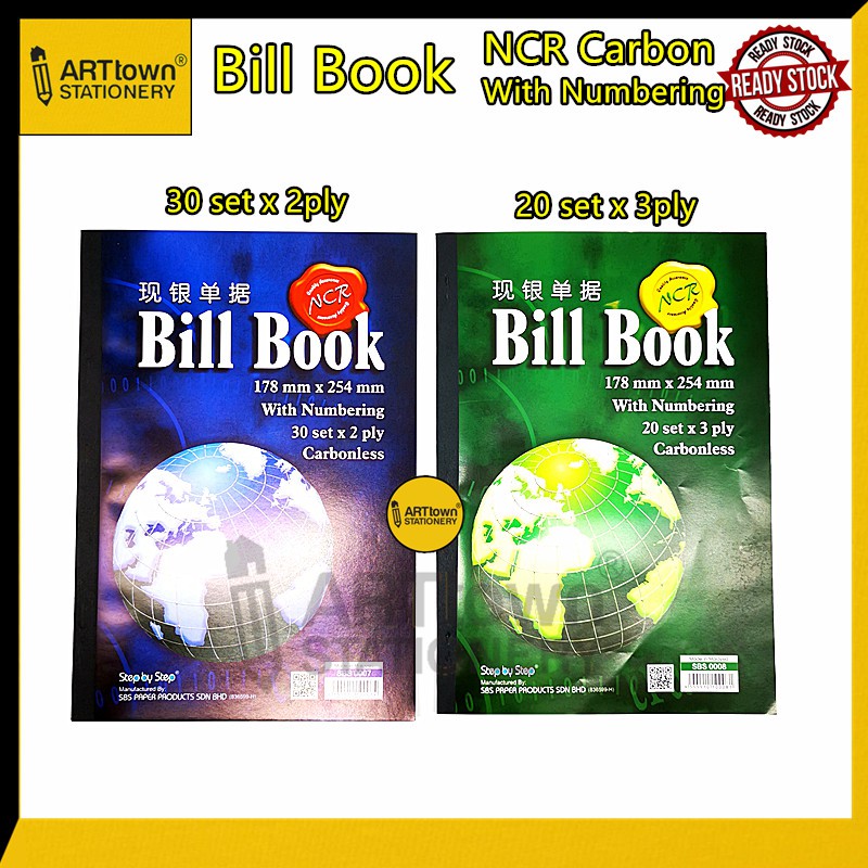 Bill Book SBS 0007 / 0008 - 7" x 10" NCR (30set x 2ply / 20set x3ply ...