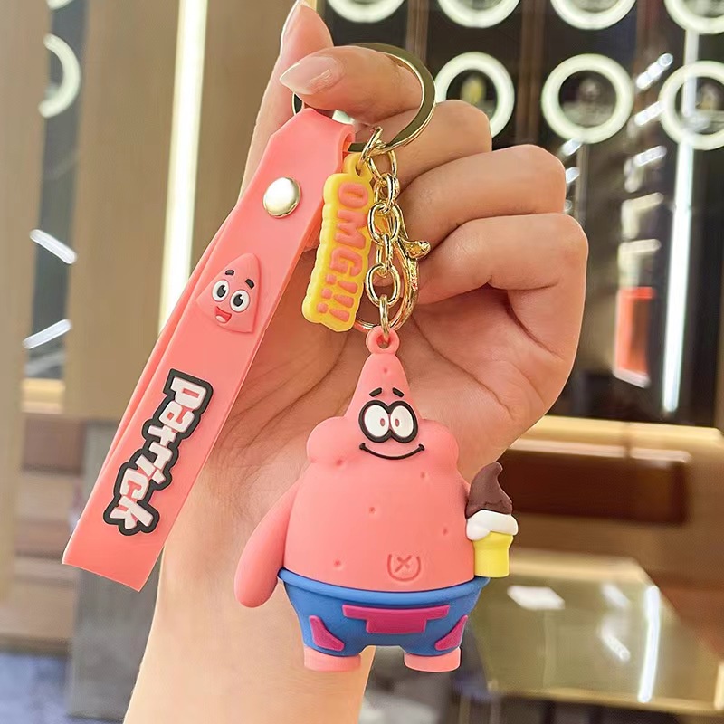 Cartoon SpongeBob SquarePants doll keychain Patrick Star doll couple ...