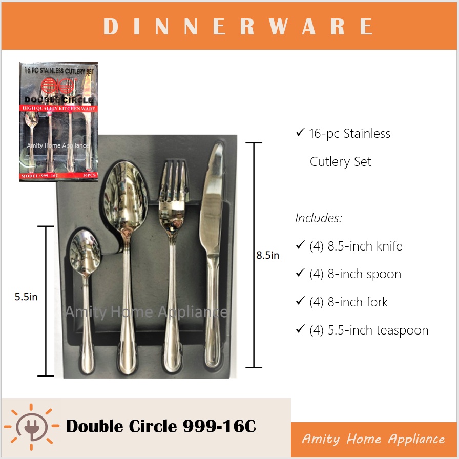 Double Circle Cutlery Set Spoon Fork Knife Teaspoon High Quality 999 ...