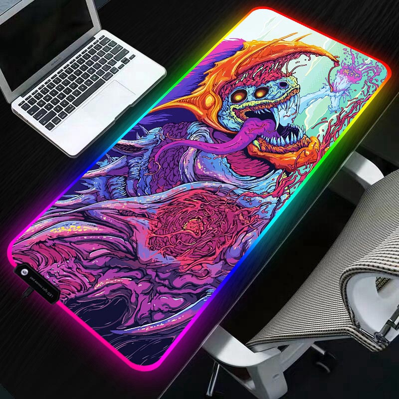 800x300 Big Large LED RGB Lighting Gaming Mousepad XL Gamer Mat Grande ...