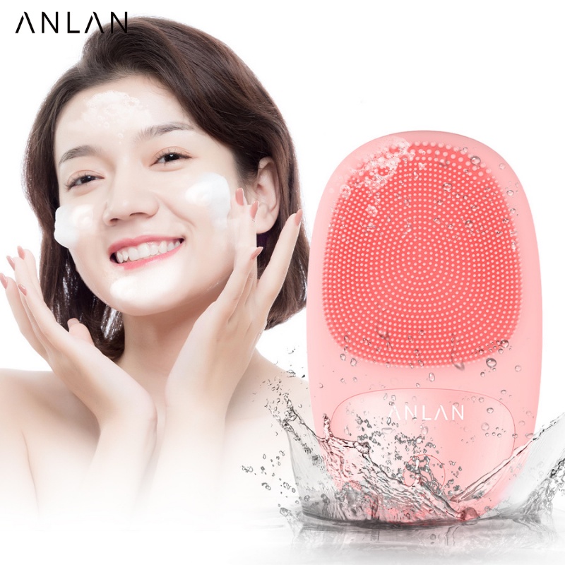 ANLAN Facial Silicone Cleansing Brush Magnetic Charging Deep Pore Cleaning Skin Massager ...