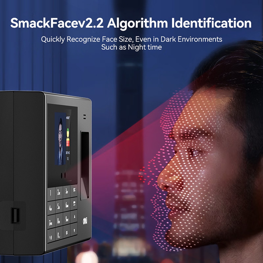 Deli Face Recognition Attendance Machine 2.8'TFT Biometric Scanner Fingerprint Absence Machine ...