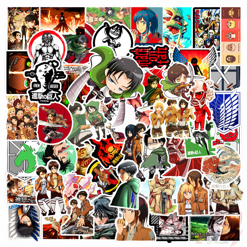 CSS.50pcs/set Attack on Titan Anime Sticker Waterproof DIY Fashion ...