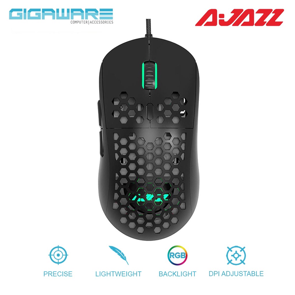 Ajazz AJ380 Upgraded Gaming Mouse Lightweight RGB Backlight Honeycomb ...
