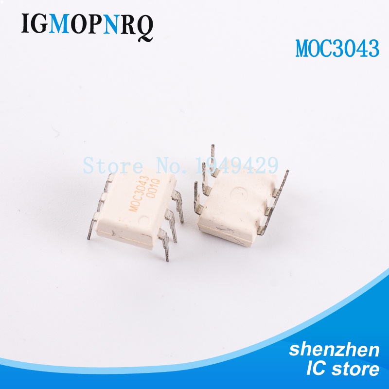 10PCS MOC3043 DIP6 Triode and SCR output optocoupler 6Pin400V Optocoupler Cross Zero Triac Dr ...