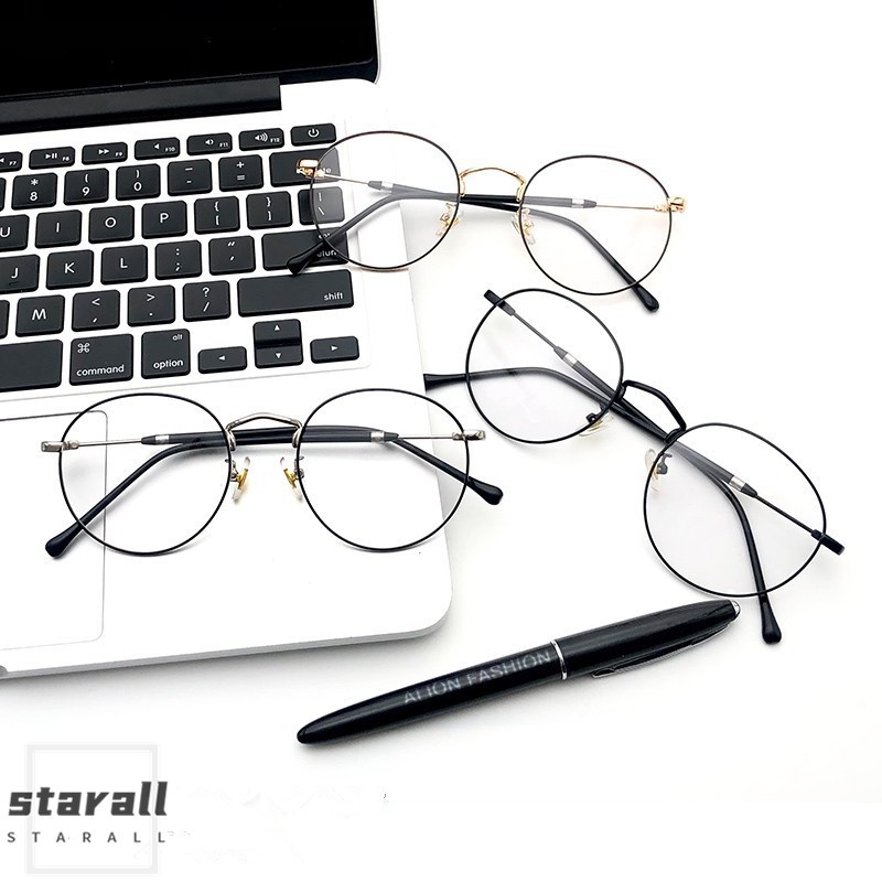 Graded Eyeglasses with Grade -50~500 for Women Men Metal Frame Eye ...