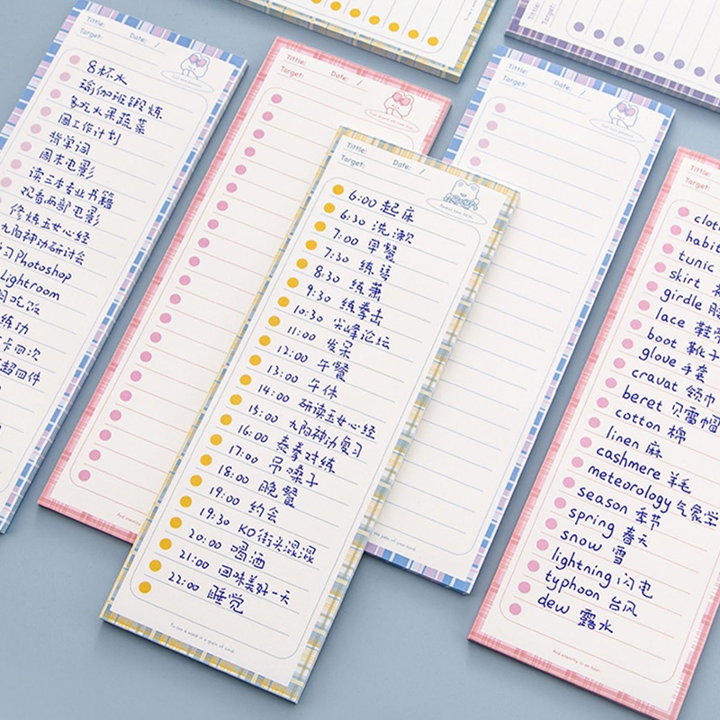 50 Sheets Cute Cartoon Word Book Student Portable Horizontal Line Note ...