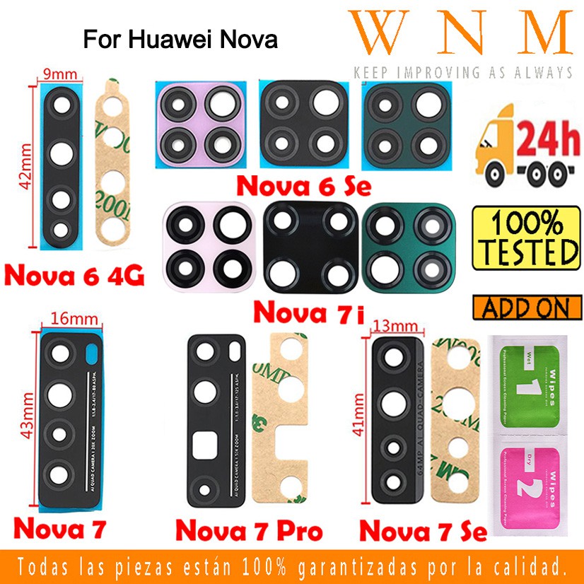 For Huawei Nova 6 6se 7 7se 7Pro 7i rear back camera lens glass Cover ...
