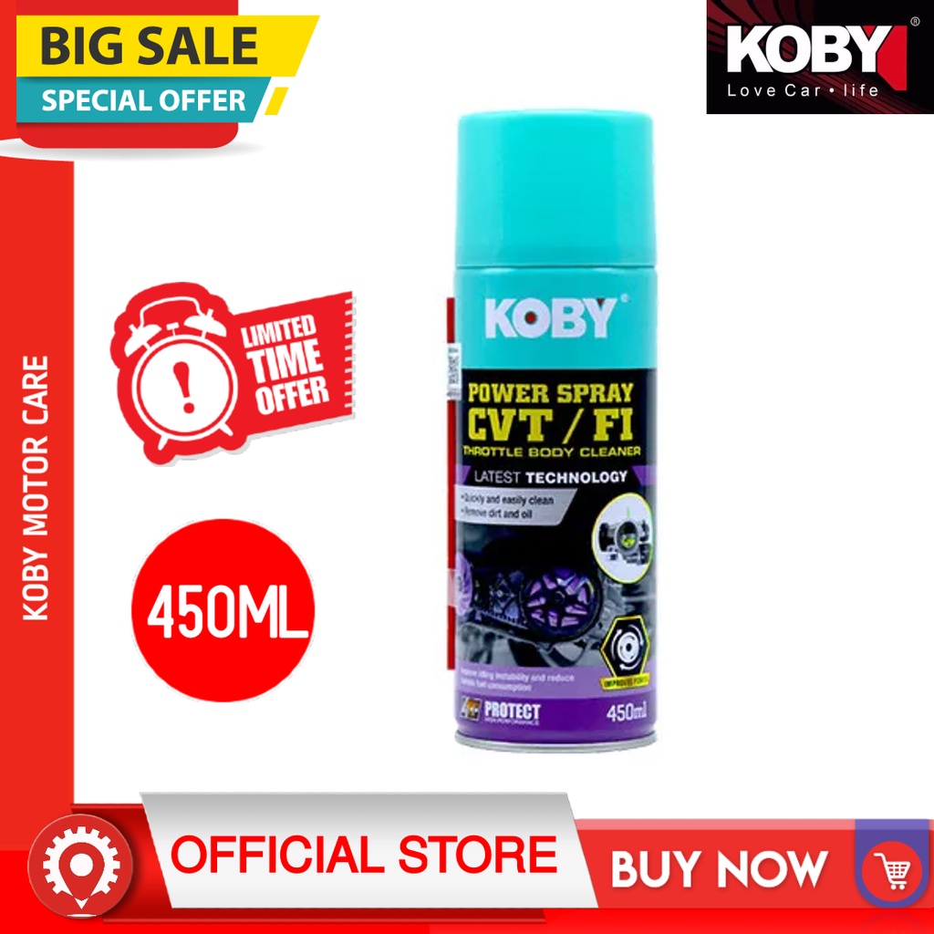 KOBY CVT CLEANER Power Spray / FI Throttle Body Cleaner 450ml/600ml ...