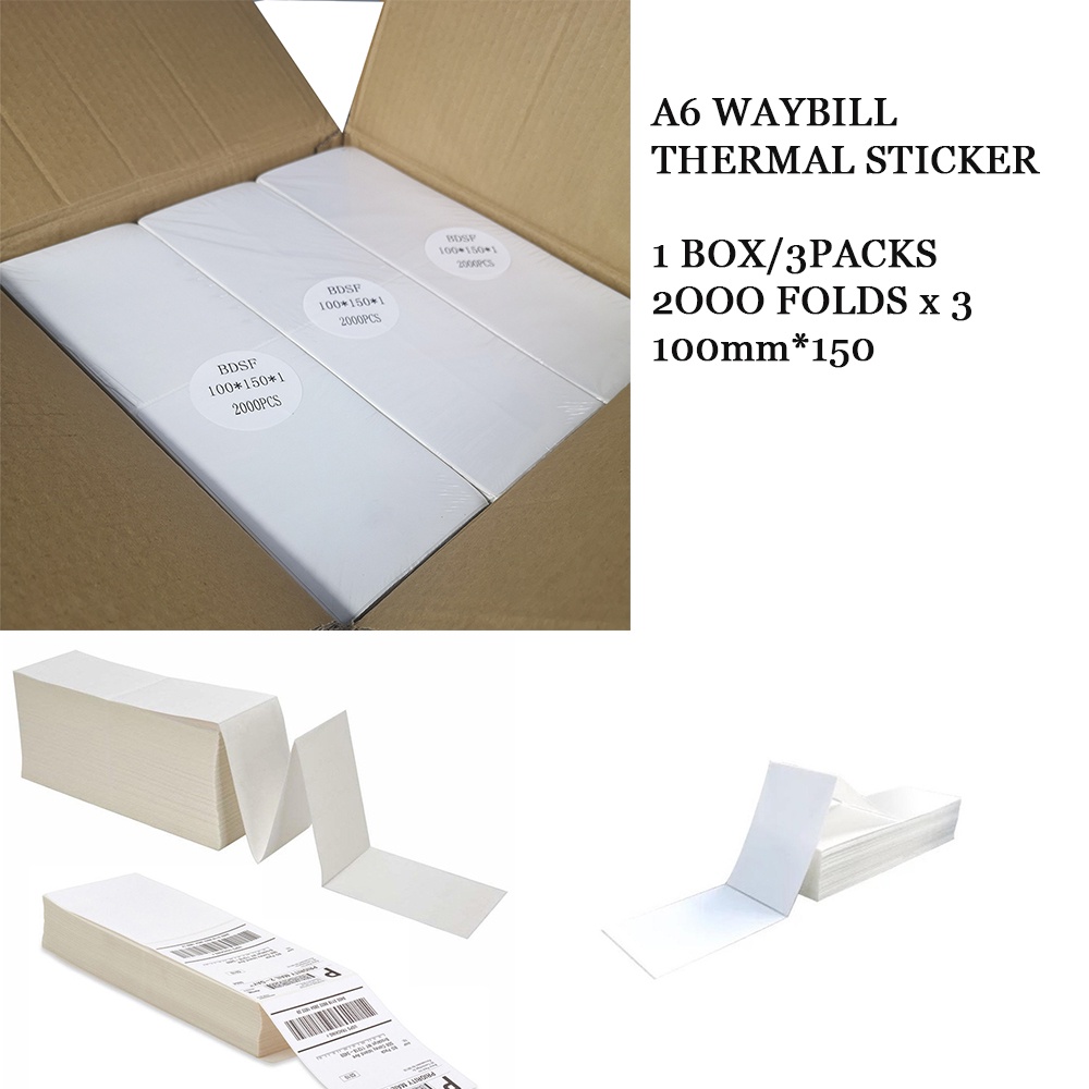 Waybill sticker A6 100*150 1BOX Fold 2000pcs X 3(6000) Label paper ...