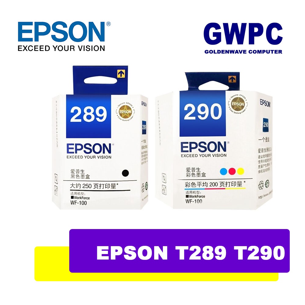 Epson T289 T290 Genuine Ink Cartridge 289 290 T289190 T290090 for WF ...