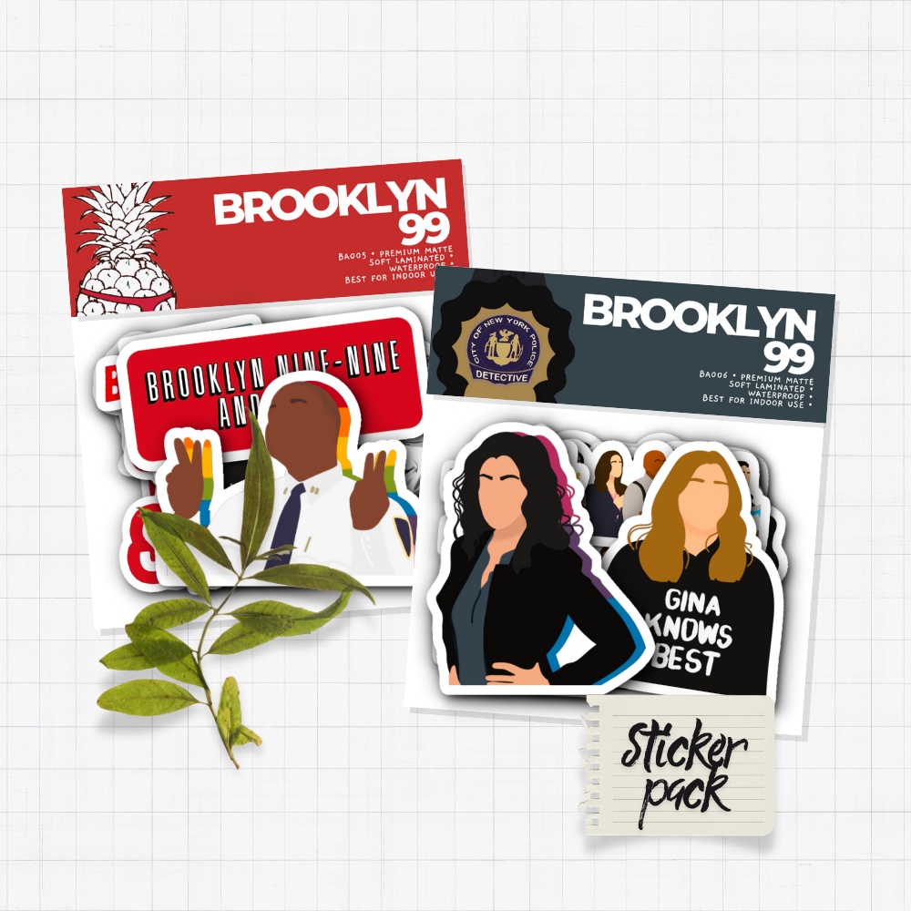 brooklyn 99 nine nine b99 laminated sticker pack • deco for gadgets ...