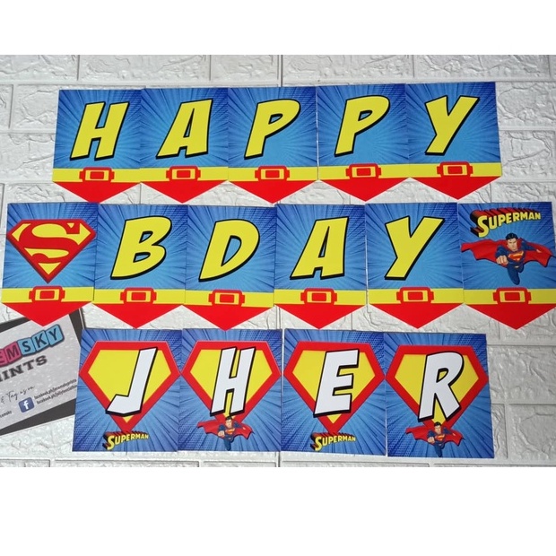 Personalized Superman Theme Banner / Superman Banderitas | Shopee ...