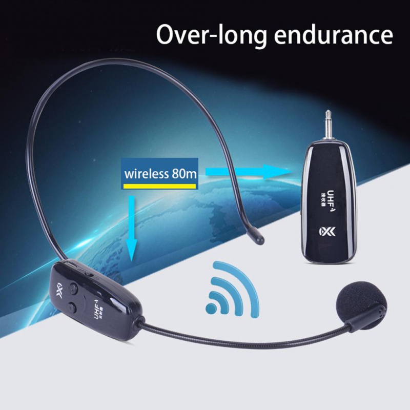 Upgraded UHF Wireless Headset Microphone Single Version Portable 2 In 1 ...