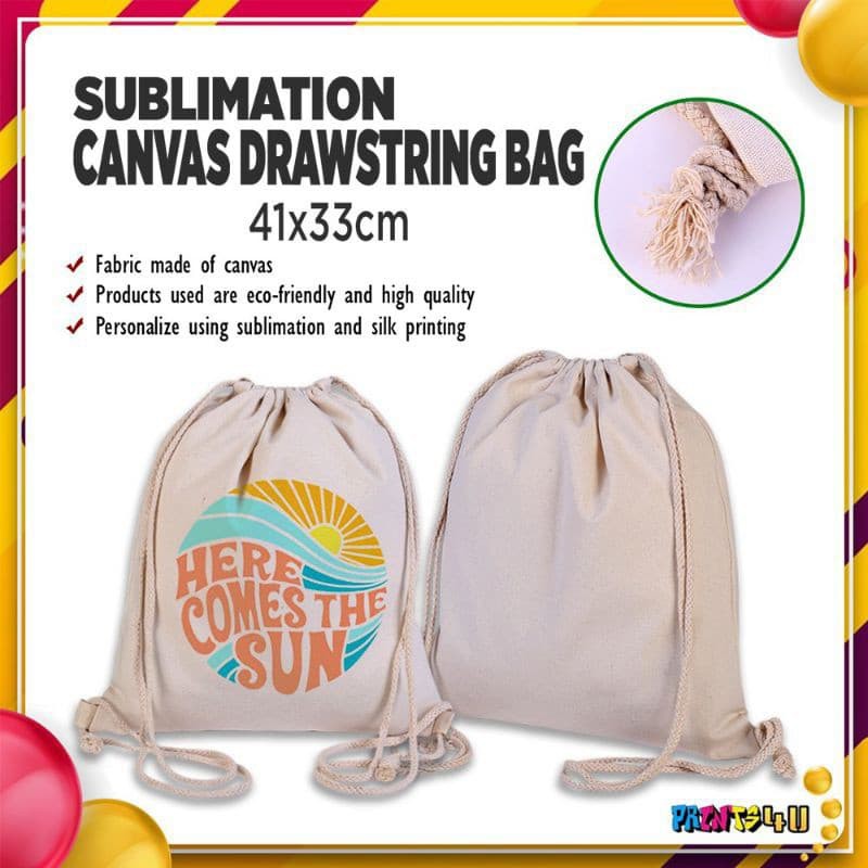 SUBLIMATION PRINTABLE CANVAS DRAWSTRING BAG | Shopee Philippines