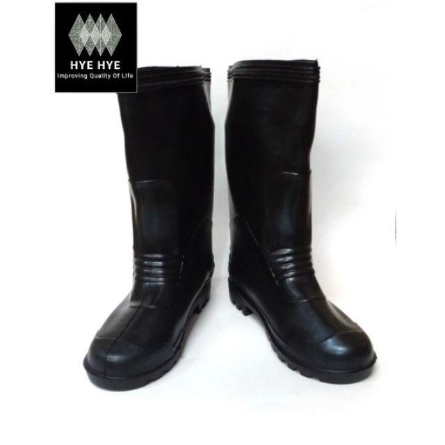 High Quality Safety Black Rubber Boots (Kasut Getah) | Shopee Philippines