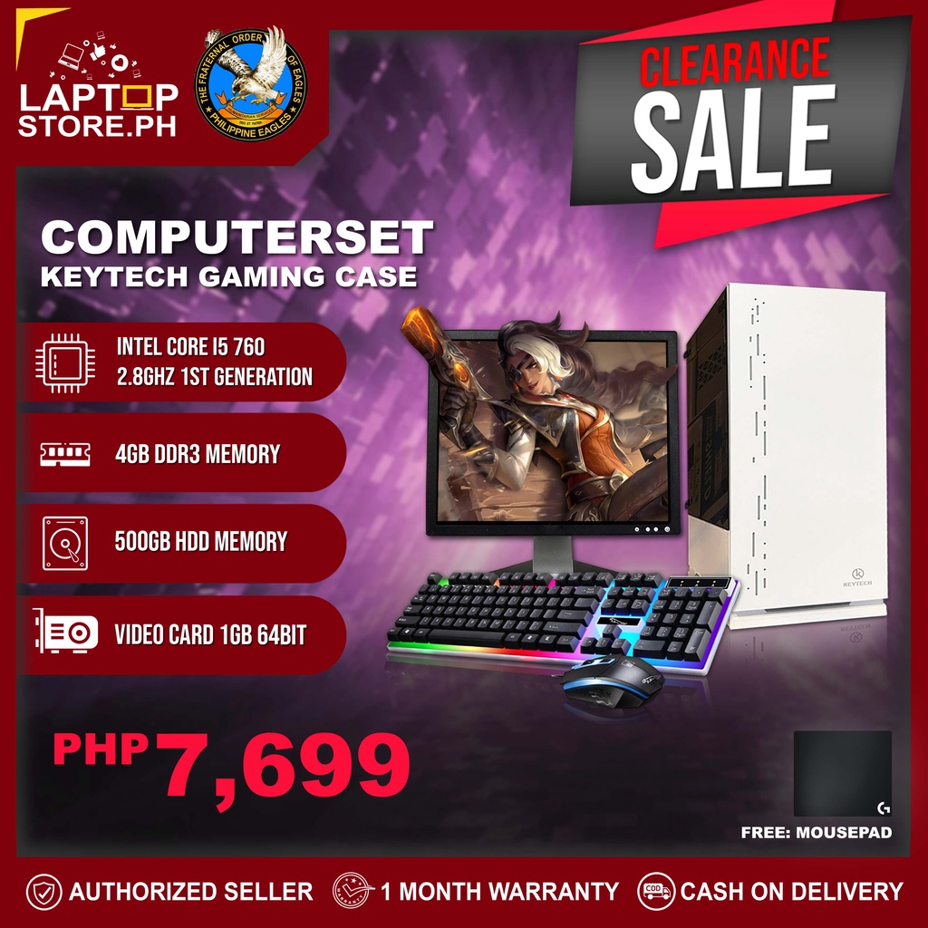 Computer Set Keytech Gaming Case Core i5 760 2.8ghz 4gb 500gb HDD Video ...