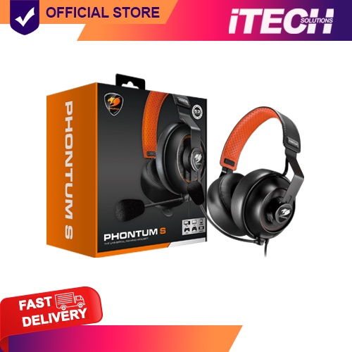 COUGAR PHONTUM S DUAL CHAMBER SYSTEM GAMING HEADSET W/ DETACHABLE MIC 3 ...