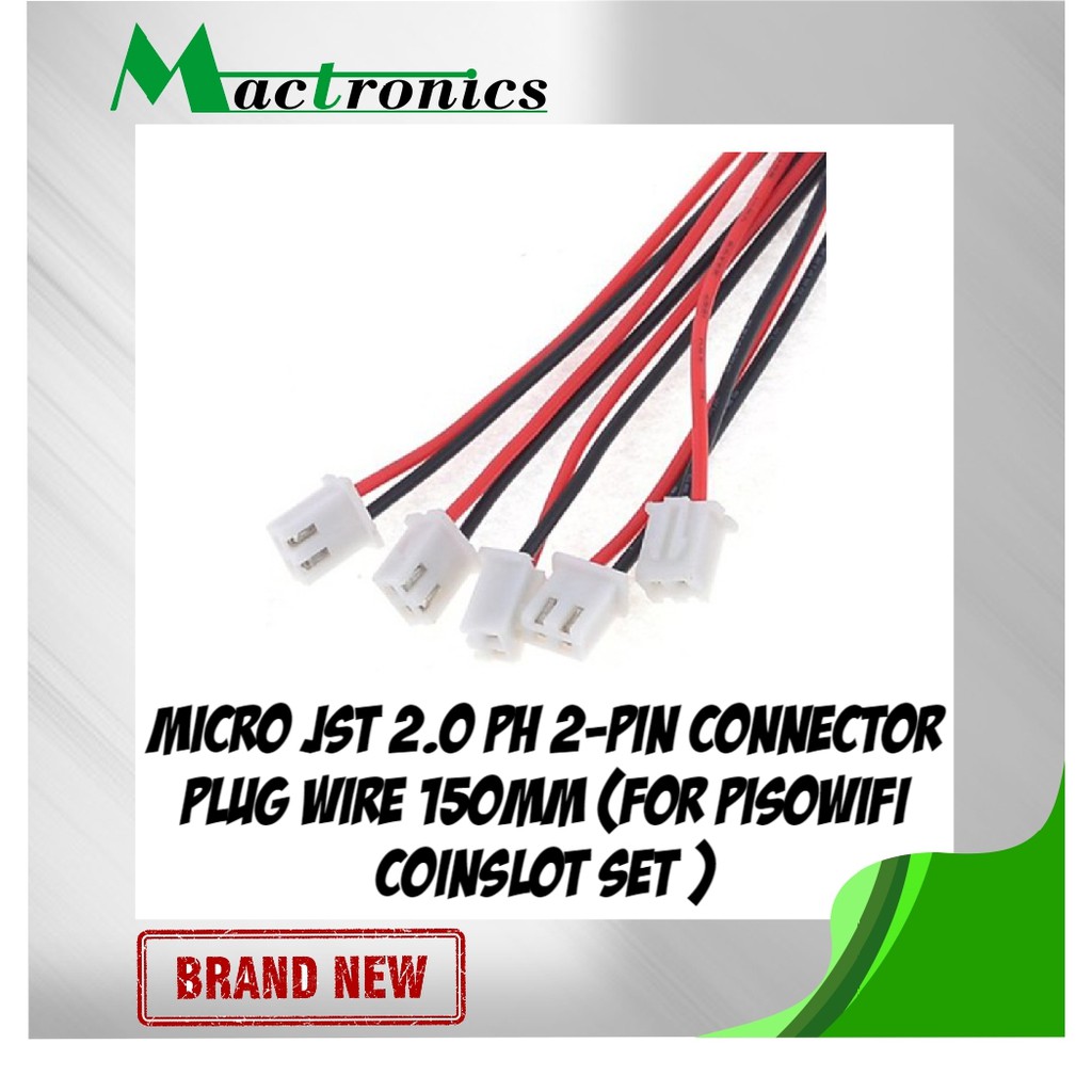 10 PCS Mini Micro JST 2.0 PH 2-Pin Connector Wires Cables 150MM / 200MM PISOWIFI RELAY SET PIN ...