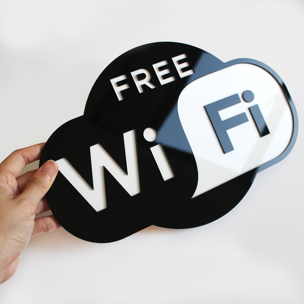 Sign Free Wifi Acrylic | Embossed Acrylic Sign | Acrylic Sign By OMARI ...