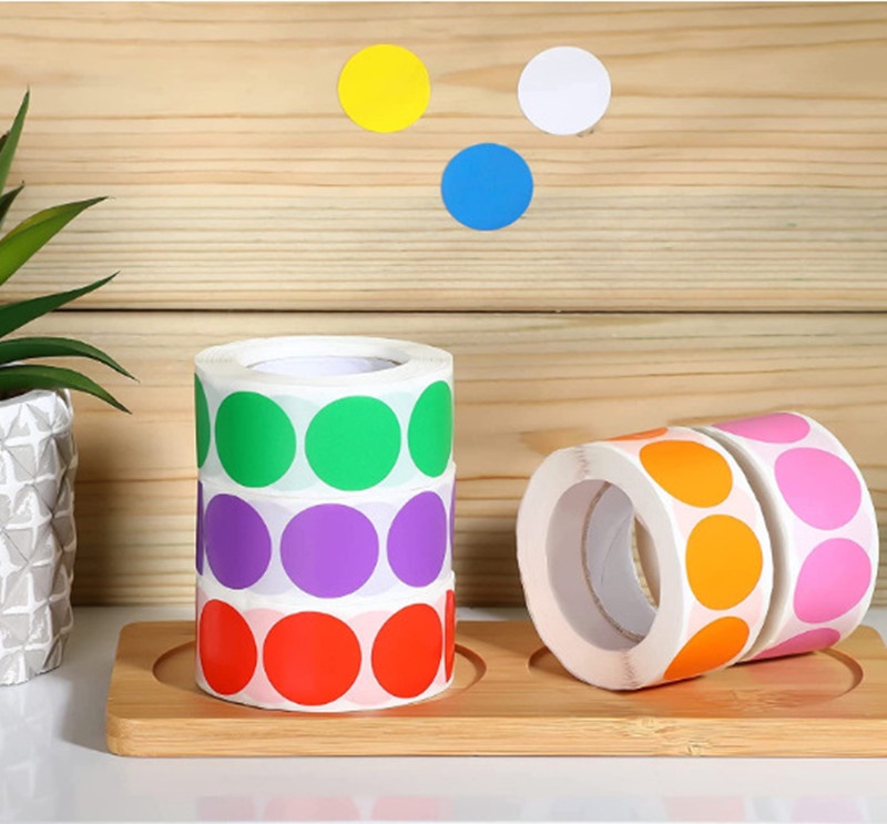 500Pcs/Roll Chroma Label Color Code Dot Labels stickers 1 inch red ...