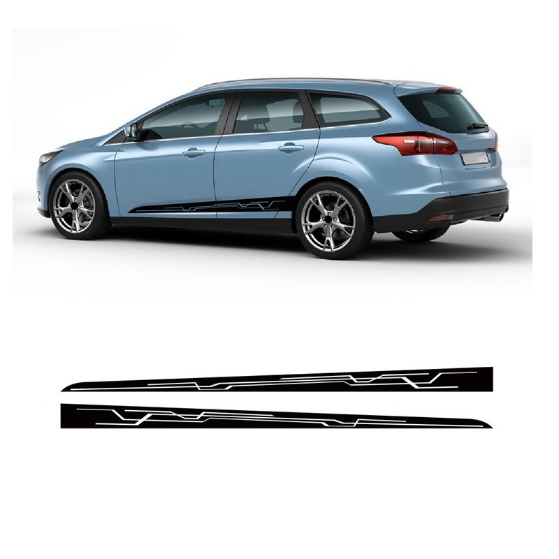 (1Pair/2Pcs) For All cars T Sport Styling 4 Doors Racing Line Side ...