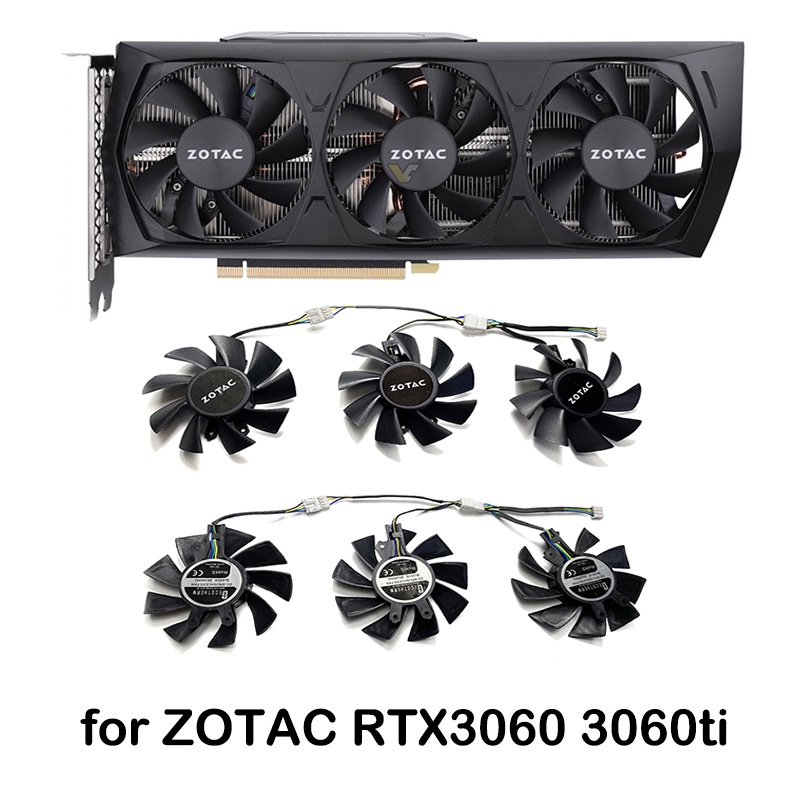 New Pair Of Cooling Fans for ZOTAC RTX3060 3060ti Thunderbolt GE PRO ...