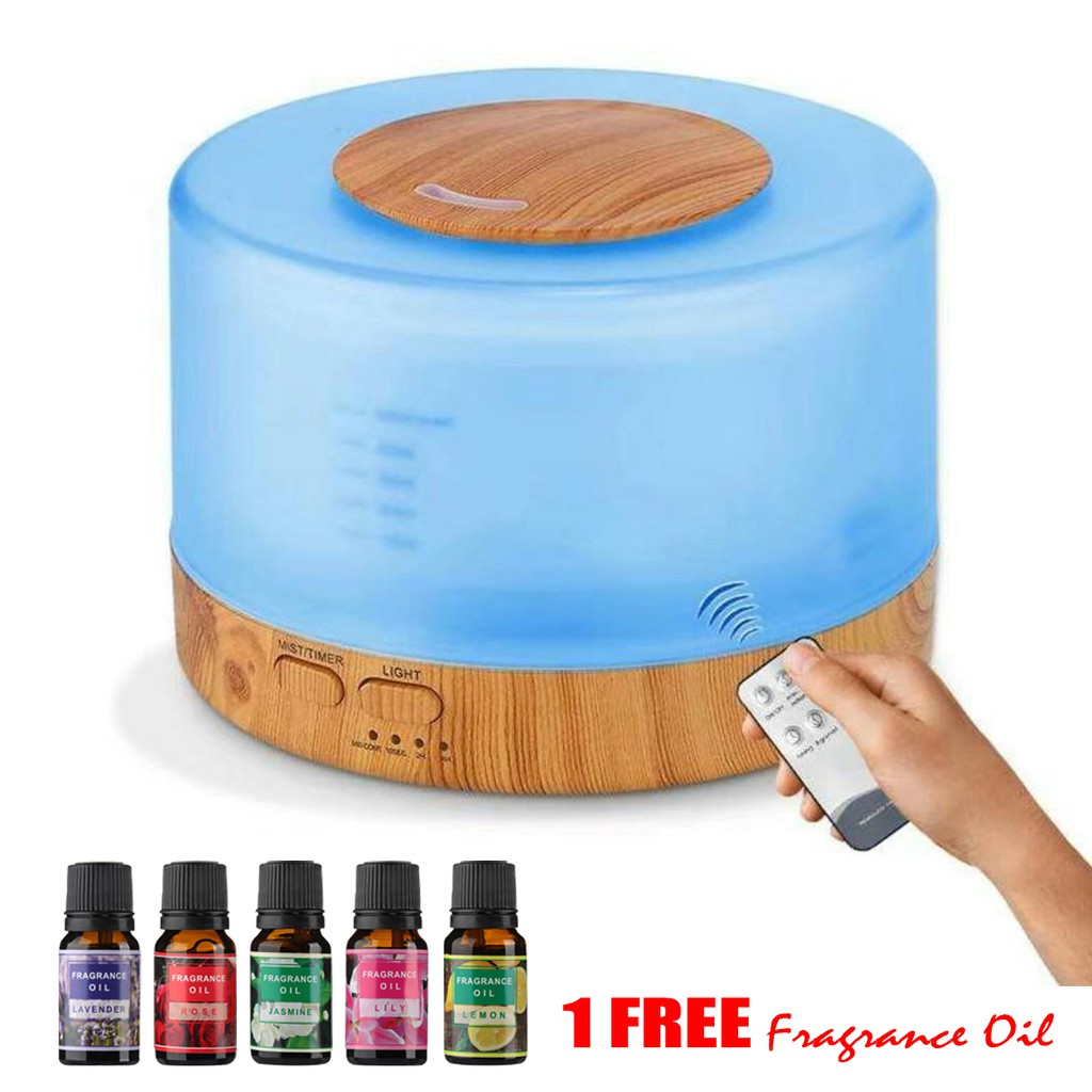 500ML Humidifier with remote control aroma diffuser colorful lights ...