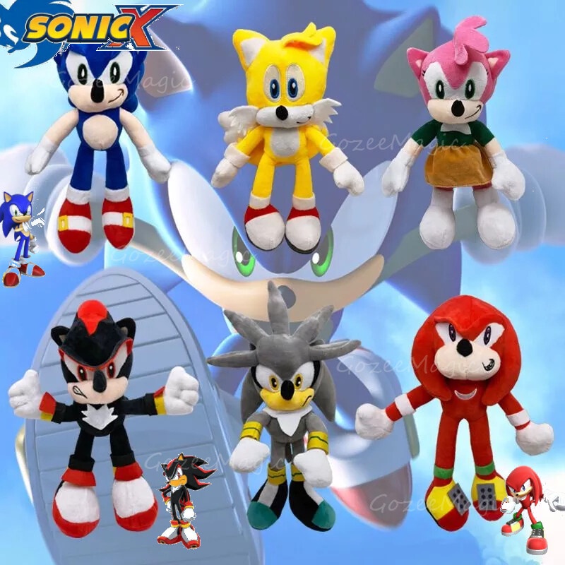 45CM Anime Super Sonic Hedgehog Mouse Plush Toy Doll Shadow Amy Rose ...