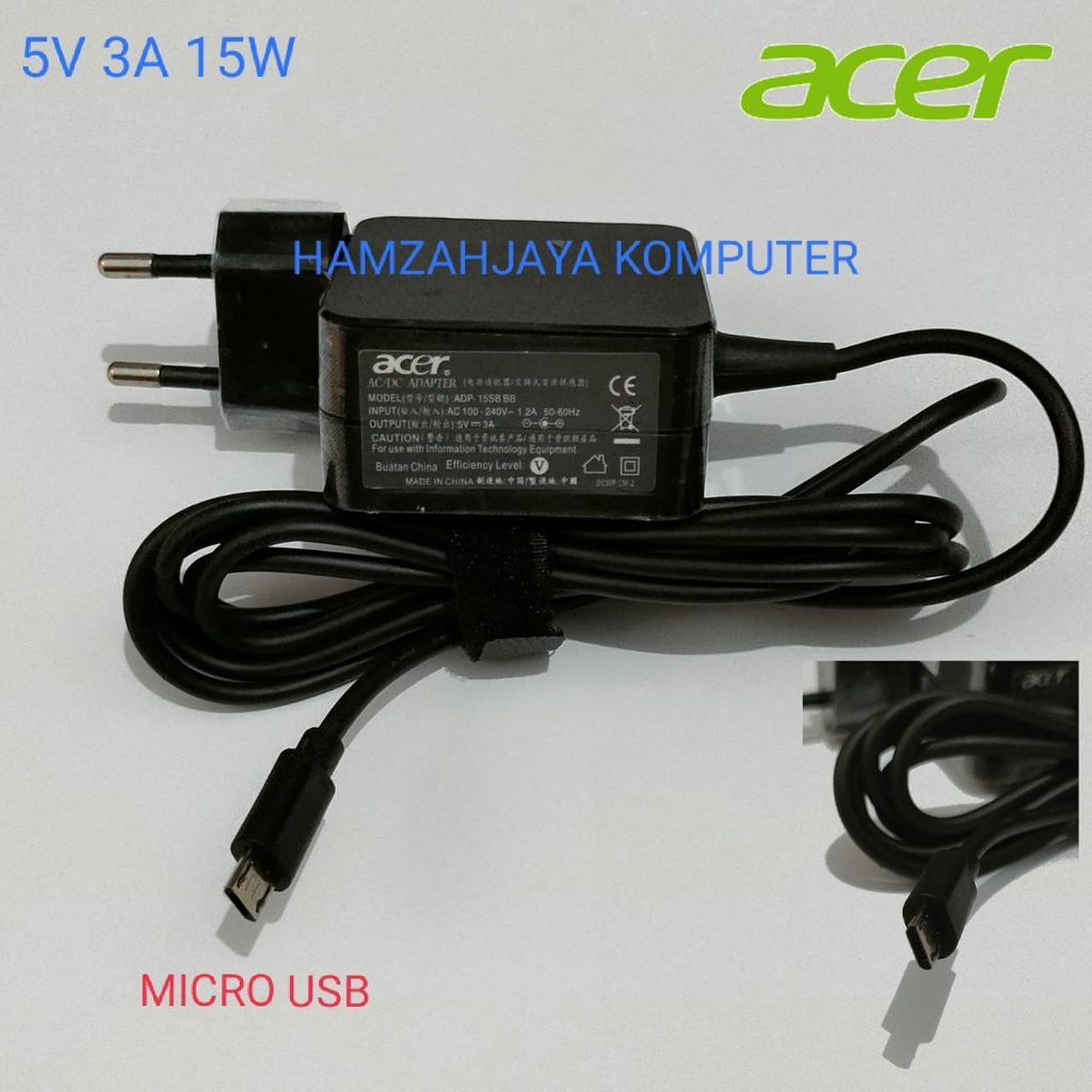 Acer One 10-S100X 10-S105X 5V 3A MICRO USB AC14 Laptop Adapter | Shopee ...
