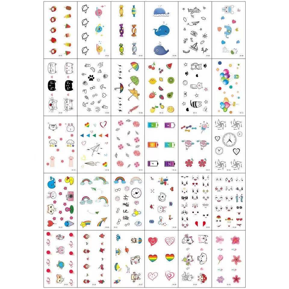 30pcs Temporary Tattoo Sticker Waterproof And Cute Sticker English