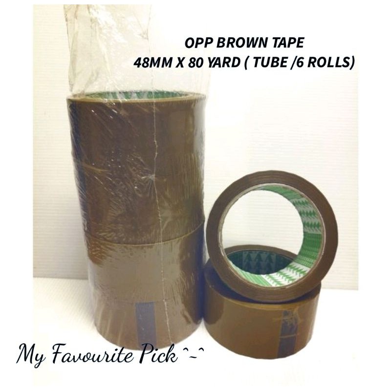 AAA BRAND OPP BROWN ADHESIVE PACKAGING TAPE 48mm*80y (tube/6 rolls ...