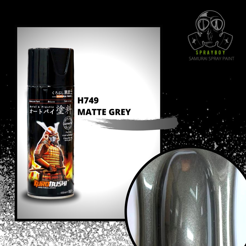H749* MATTE GREY SAMURAI SPRAY PAINT 400ML | Shopee Philippines