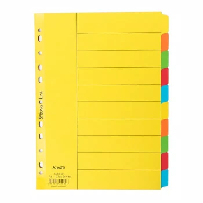 Document Divider/Divider A4 Divider 10 Colors Bantex 6050 | Shopee ...