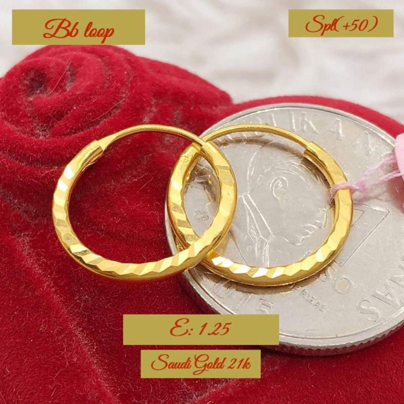 21K LOOP EARRING SAUDI GOLD PAWNABLE | Shopee Philippines