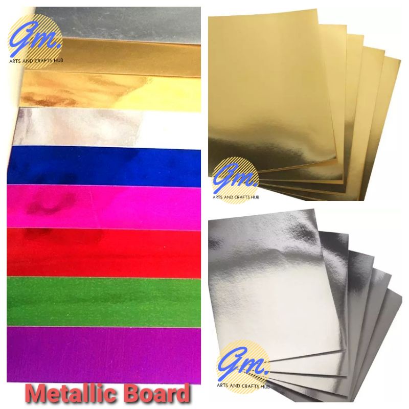METALLIC BOARD / MIRROR BOARD 250GSM A4 10 Sheets School Supplies Diy ...