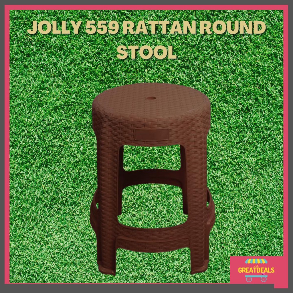 2PCS JOLLY RATTAN ROUND STOOL | Shopee Philippines