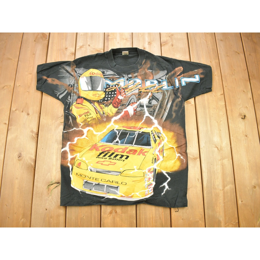 Vintage 1990s Sterling Marlin All Over Print NASCAR Racing T-Shirt ...