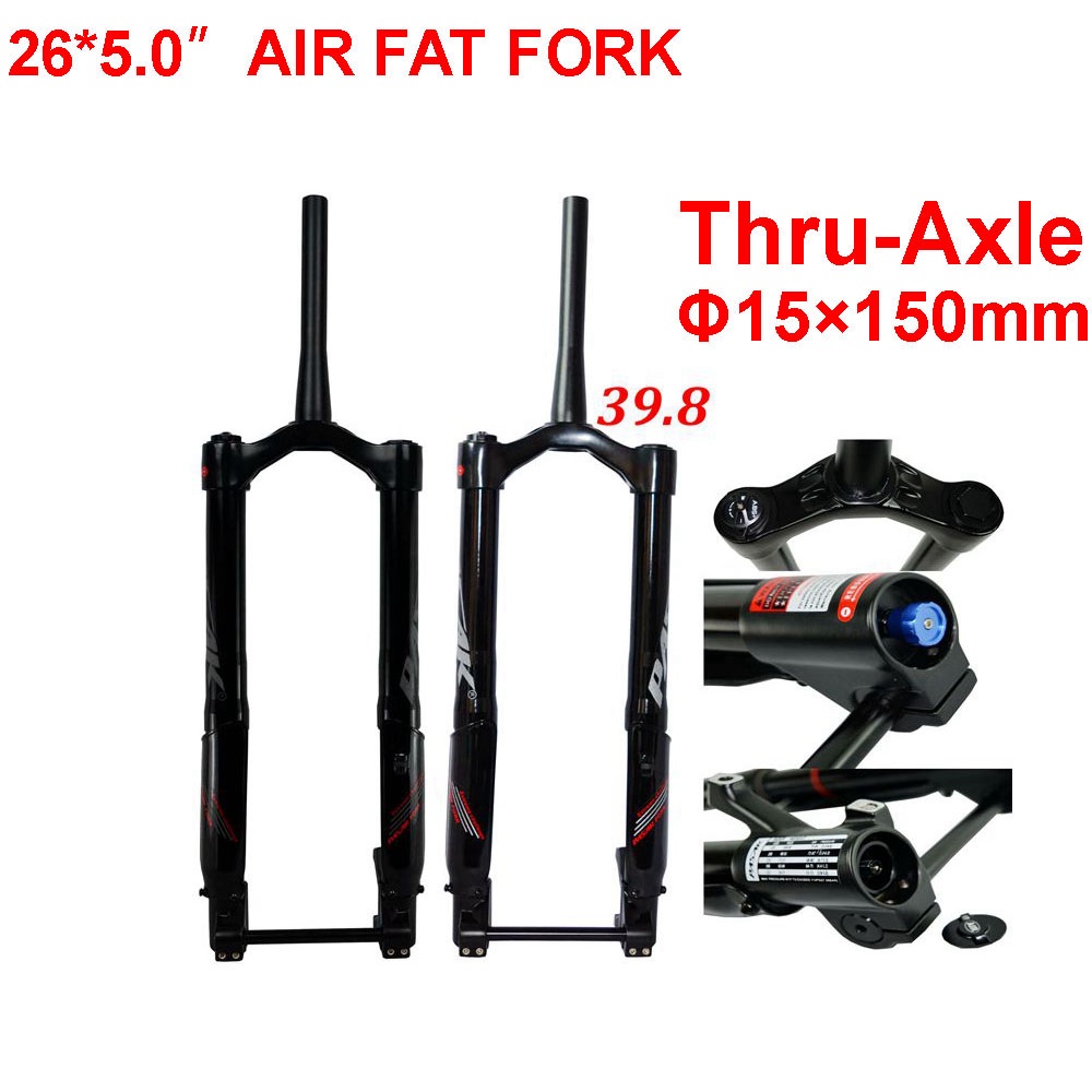Pasak Fat Bike Fork 26x5.0 Air Suspension Bicycle XC Fork Thru Axle 15 ...