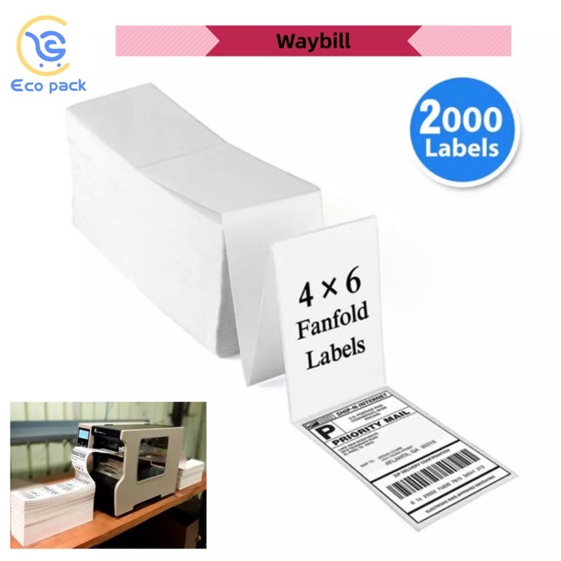 shopee WAYBILL STICKER 100mmx150mm A6 SIZE Fold 2000 PCS/STACK shipping ...
