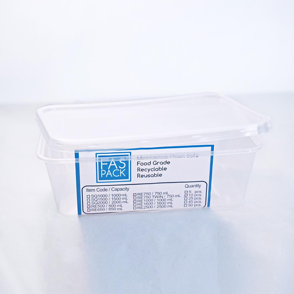 Fas Pack Microwaveable Container RE-650ML 10 pieces microwavable ...
