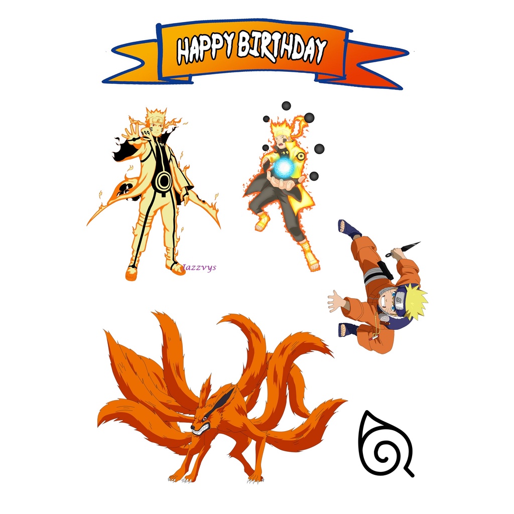 Naruto Cake Topper Akatsuki Cupcake Themed Toppers Design Printed Photo ...