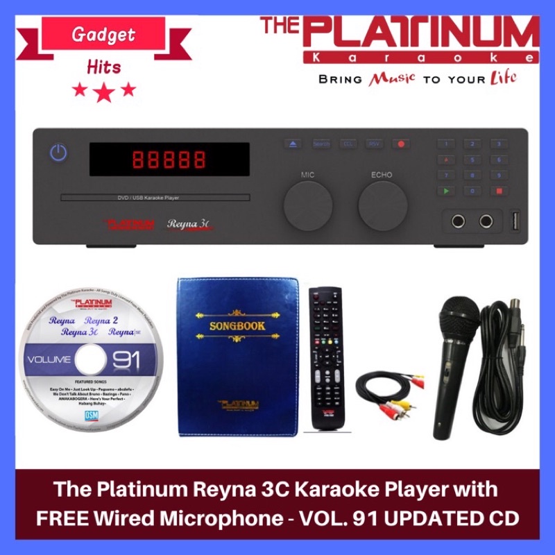 Platinum Karaoke Reyna 3C Player with 21,000++ Songs and Free Wired Microphone | Shopee Philippines