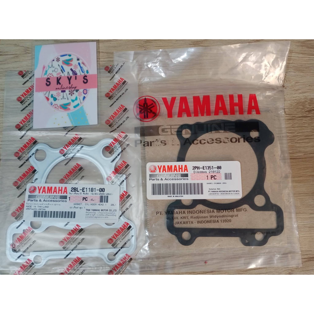 YAMAHA GENUINE CYLINDER HEAD AND BASE GASKET ( SET )MIO I 125,M3,MIO ...
