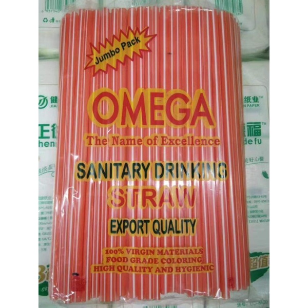 jumbo omega plastic stripey straw approx 90-100pcs | Shopee Philippines