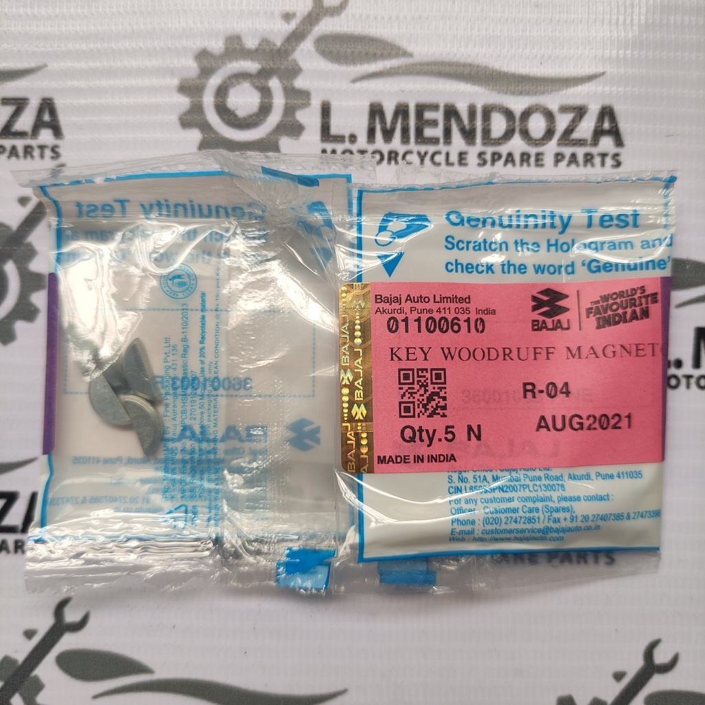 CT 100 Key Woodruff Magneto Kunya Genuine (per piece) 01100610 | Shopee ...