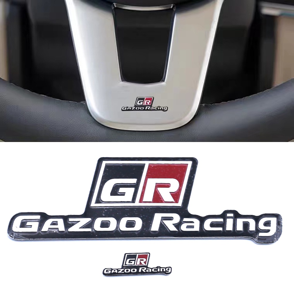 GR GAZOO Racing 3D Aluminium Car Steering Wheel Sticker Emblem Badge ...