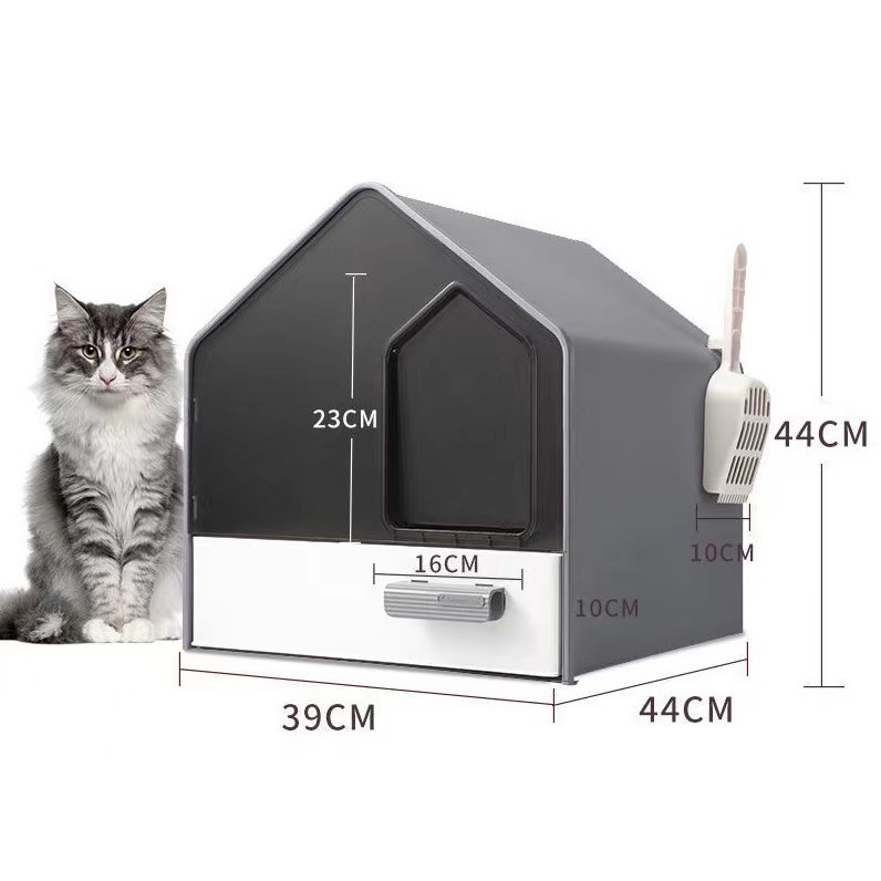 SP Easy Clean Cat Litter Box Closed Drawer Basin Fully Enclosed Cat ...