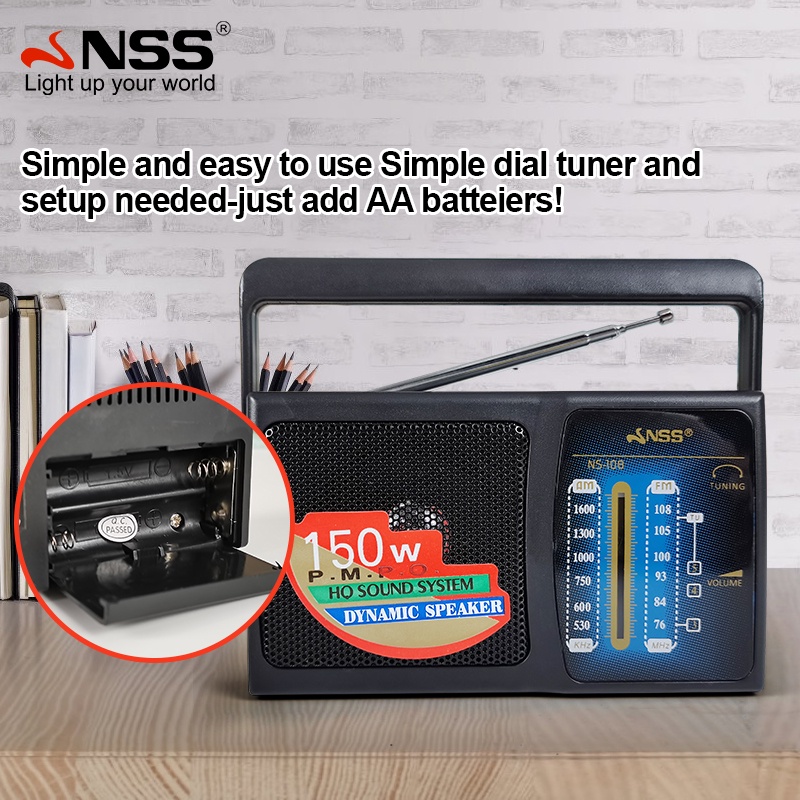 Radio fm/am Portable Radio 3 band AC/DC Mini Radio ，2AA Battery ...